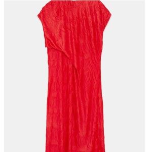 Zara | Dresses | Zara Womanbasic Pleated Creased Dress Red | Poshmark